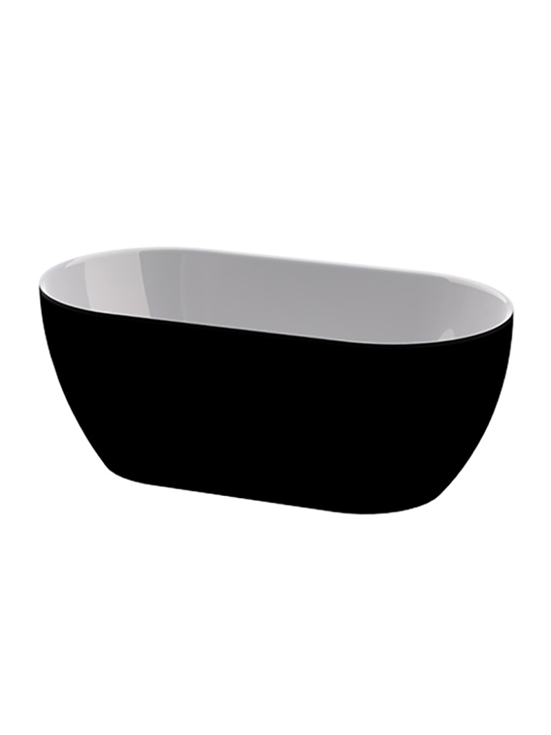 Zala Black No Overflow Freestanding Bath 1440*750*570mm - Bathroom Bizarre