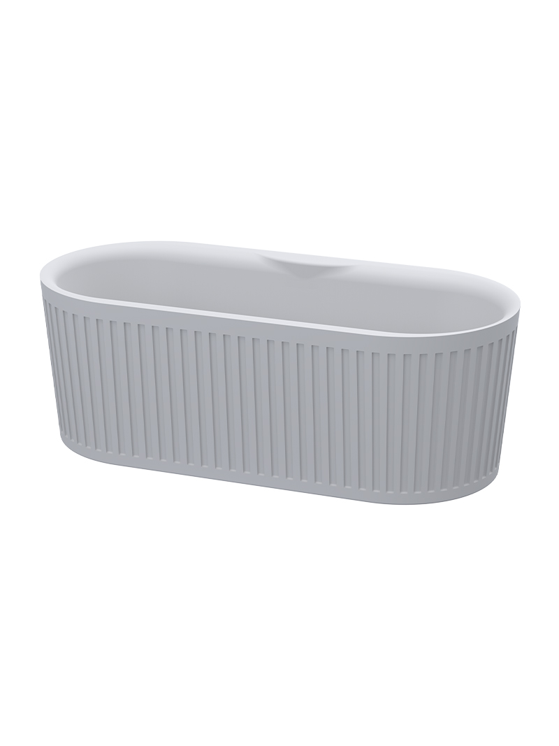 Maine Reeded White No Overflow Freestanding Bath 1670*770*590mm ...