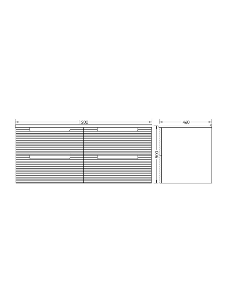 Caraz 1200 Matt White Wall Hung Vanity – Excludes Basin - Bathroom Bizarre