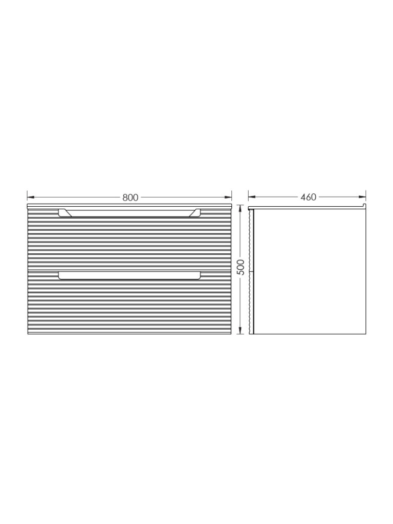 Caraz 800 Matt Black Wall Hung Vanity – Excludes Basin - Bathroom Bizarre
