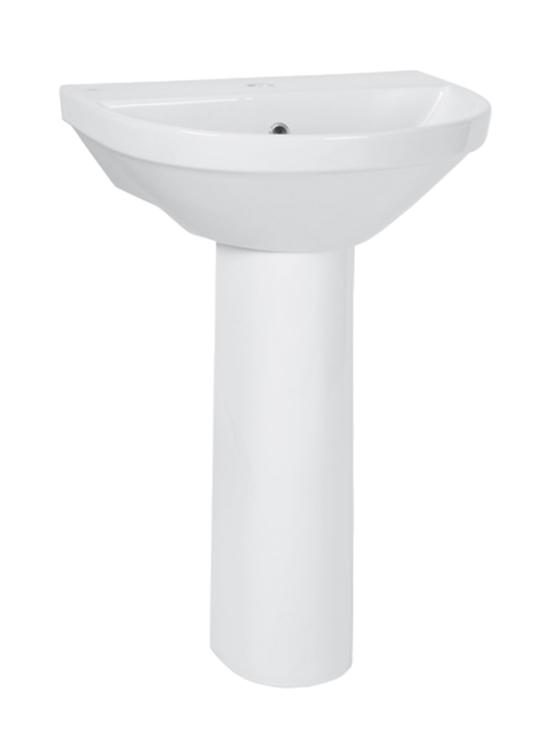 Euro/Salina White Basin and Euro Pedestal - Bathroom Bizarre