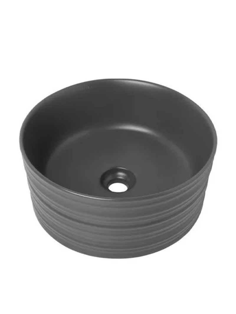 Bijiou Deviance Basin 410 x 410 x 180mm - Onyx Grey 215303 - Bathroom ...