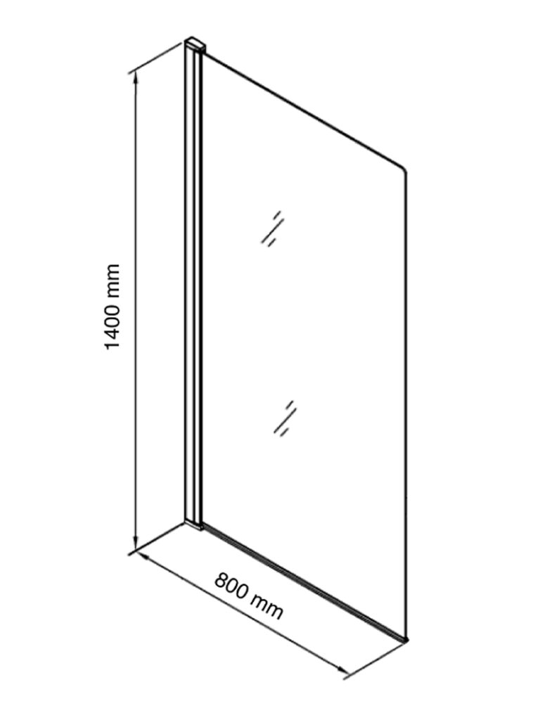 Kobe Fixed White / Obscure Glass Bath Screen 800*1400mm KRBSCMWO ...