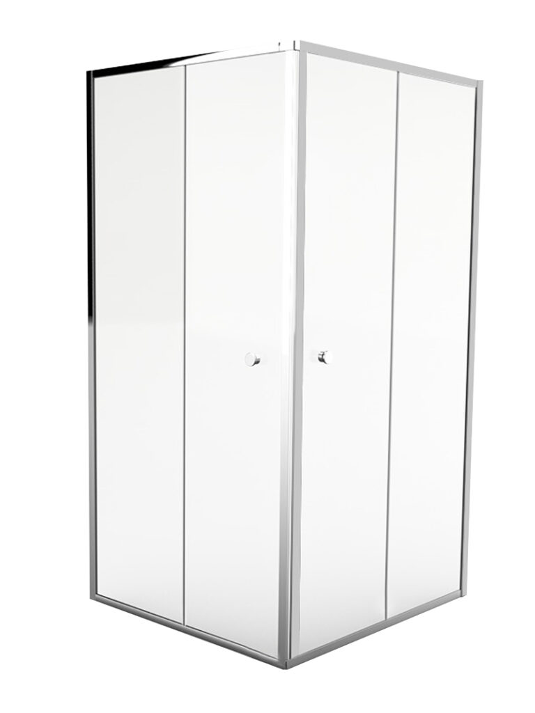 1000 Sliding Silver / Clear Glass Corner Entry 1000 x 1000*1860mm ...