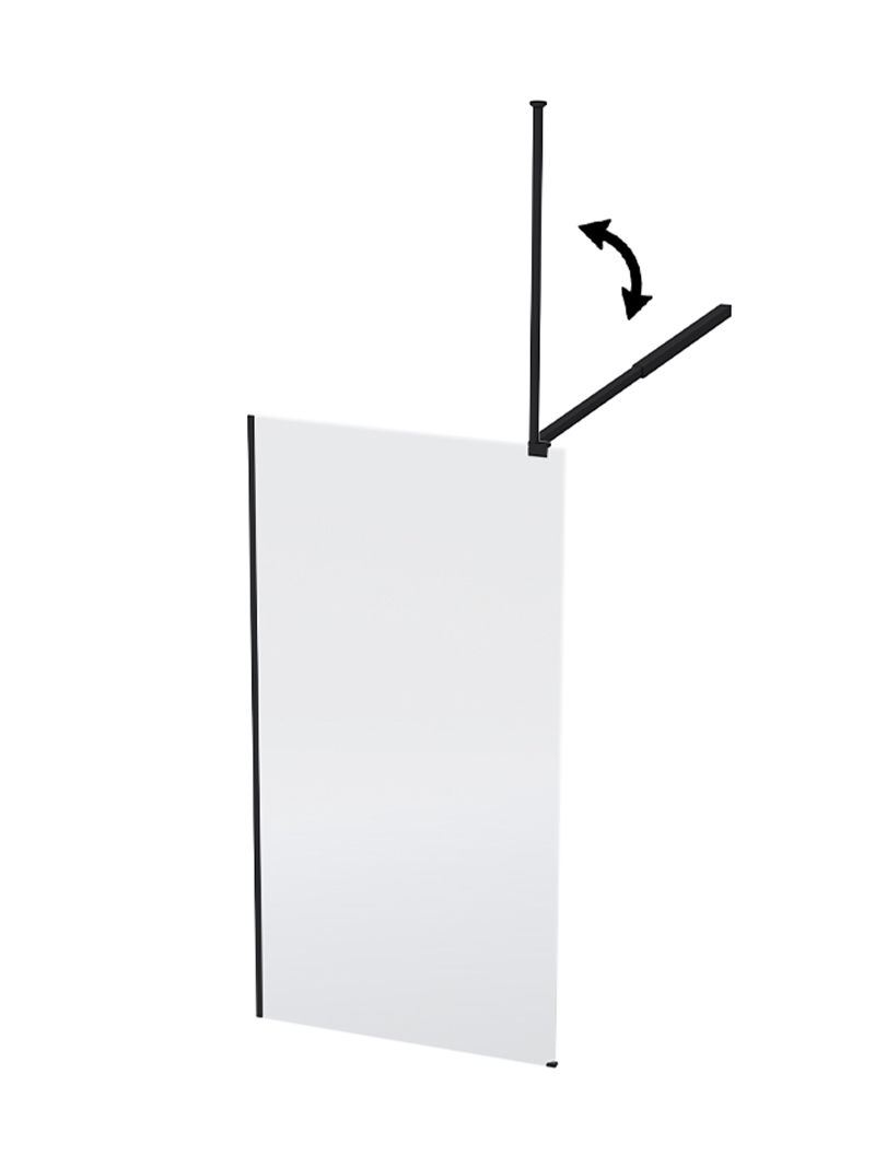 800 Lectro Black / Clear Glass Shower Screen 800*2000mm LEWM80BC ...