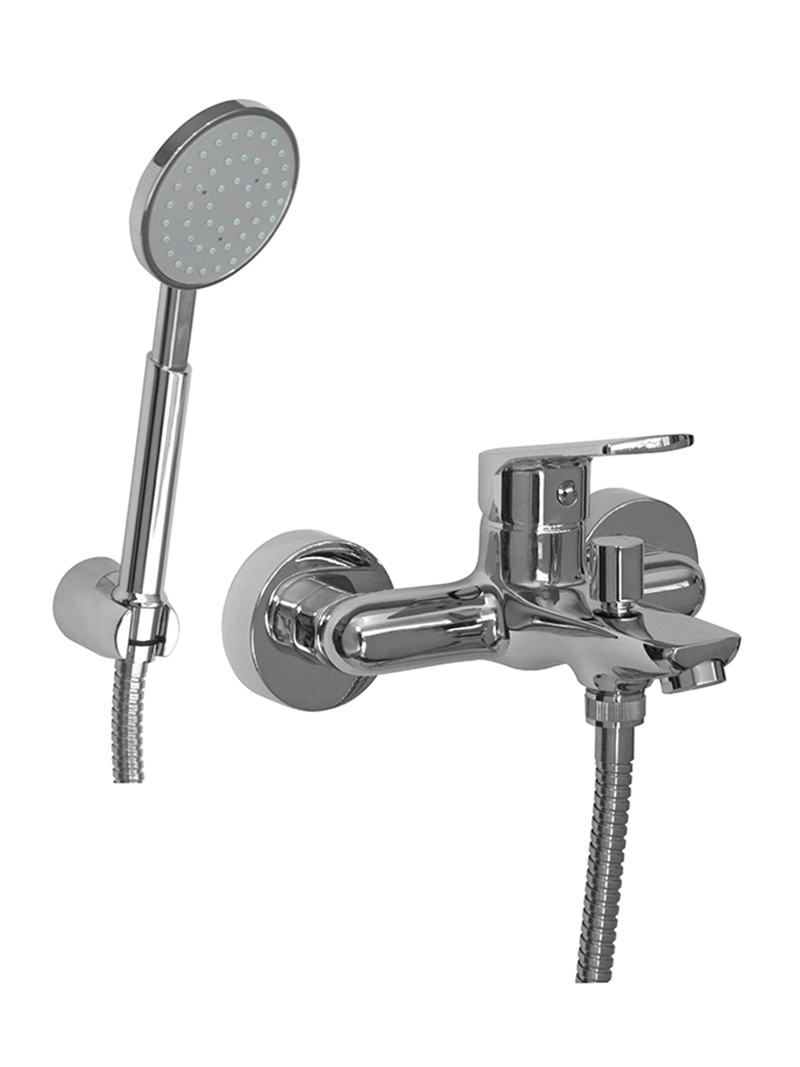Spring Chrome Wall-Mounted Bath Mixer with Hand Shower ST00030 ...