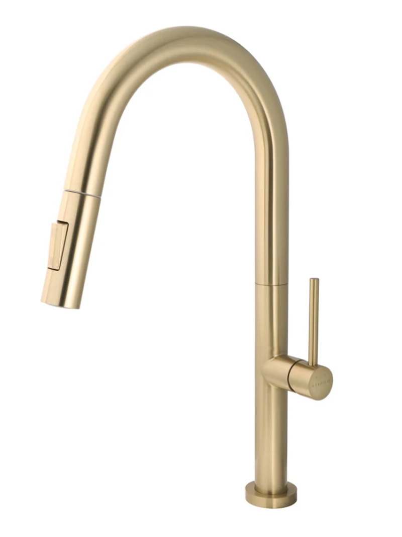 Bijiou Prestige Sink Mixer Pull Out Gold 212203 - Bathroom Bizarre